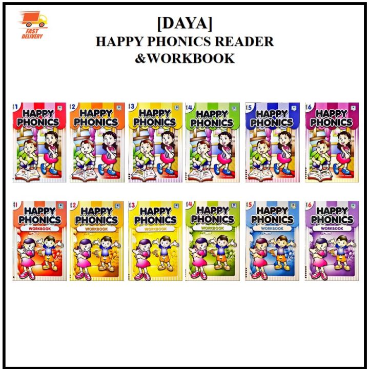 [CH] DAYA: HAPPY PHONICS READER & WORKBOOK LEVEL 1-6 PRE-SCHOOL | Lazada