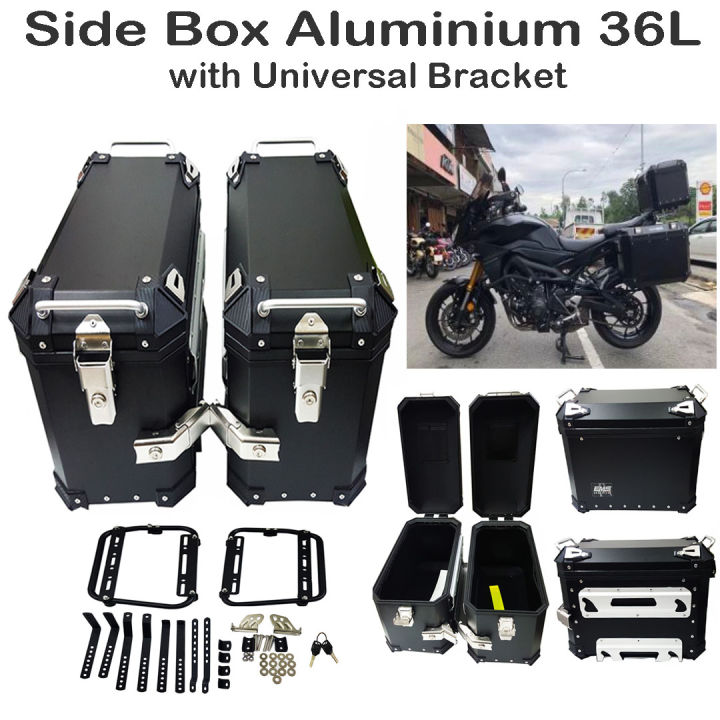 EMS Side Box Aluminium 36L With Universal Bracket Black | Lazada