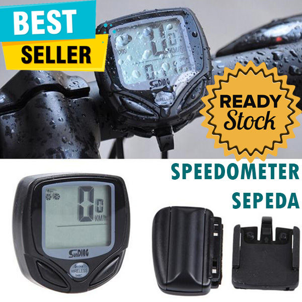 Speedometer Sepeda Digital Tanpa Kabel Wireless Display LCD SD-548C ...