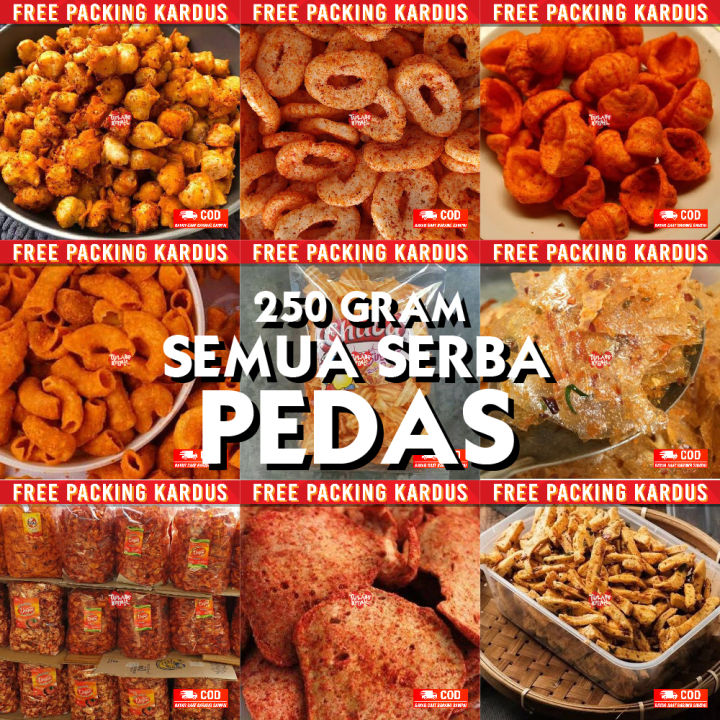snack kiloan serba pedas 250 gram makanan ringan cemilan camilan ...