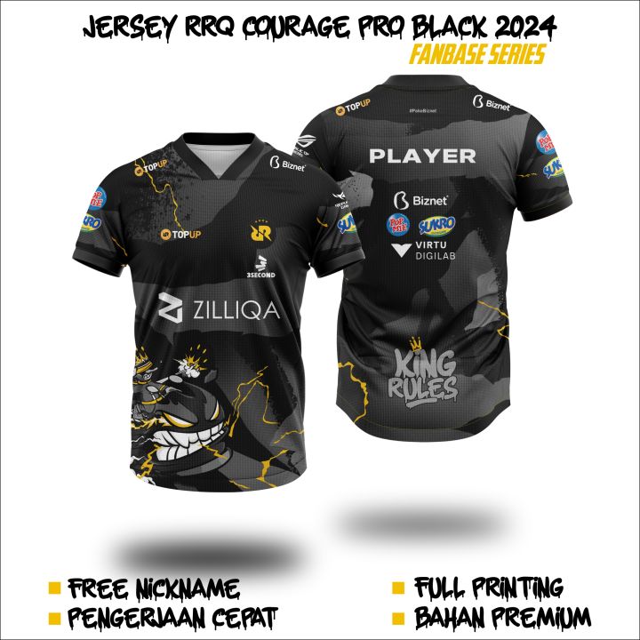 Jersey RRQ Courage PRO Black 2024 FREE NICKNAME FANBASE SERIES | Lazada ...
