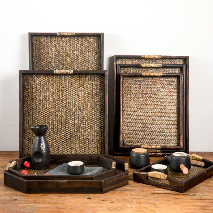 Naturalcraft Solid Wood Tray Kettle Cup Tea Tray Large Rectangular ...