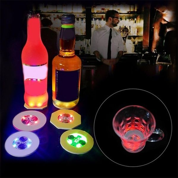 Nightclub Party LED Flashing Coaster,Mini Glow Coaster with LED Bottle ...