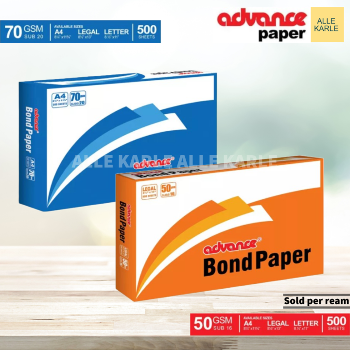 Advance Bond Paper Sub 16 | Sub 20 | Alle Karle LZD | Lazada PH