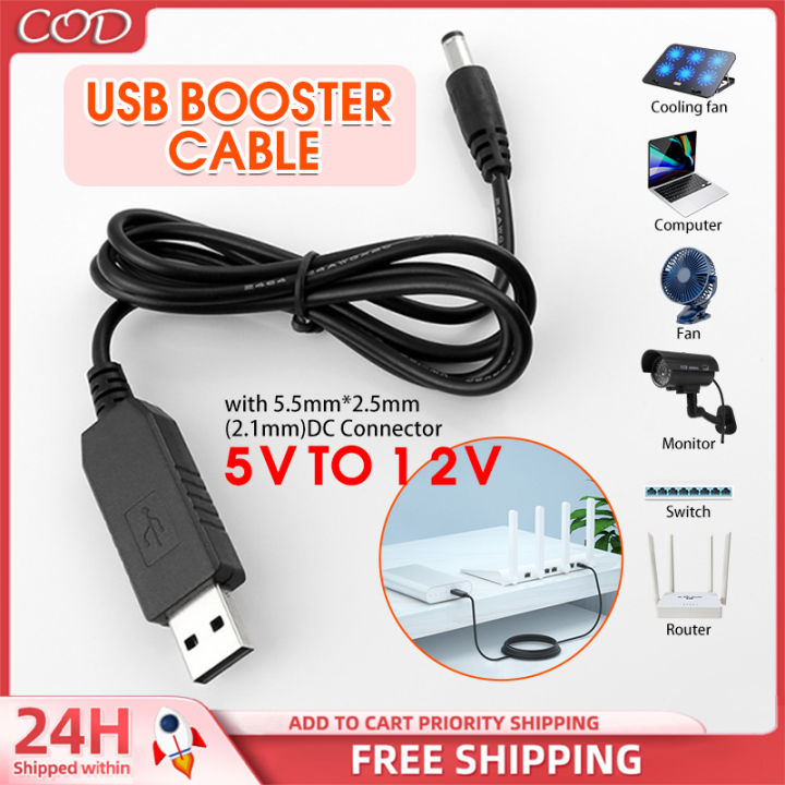 5v to 12v USB DC step up cable module converter male connector USB ...