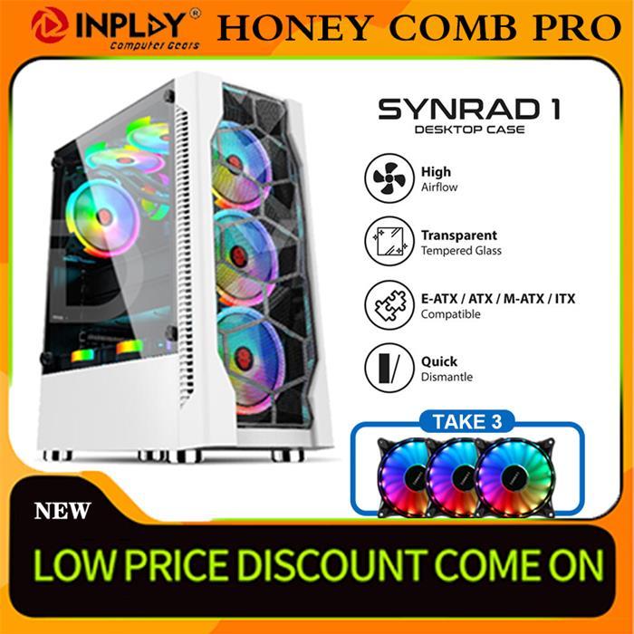 INPLAY PC Case Desktop Case Computer Case with 6 Fan Slot USB3.0 M-ATX ...