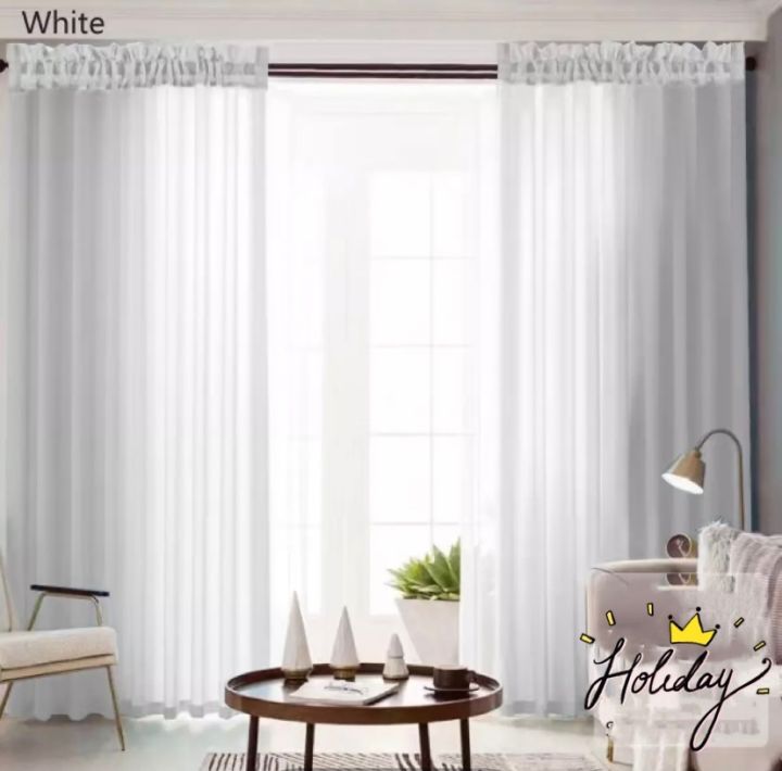 New Solid color Voile Sheer Curtain Size:100*200cm | Lazada PH