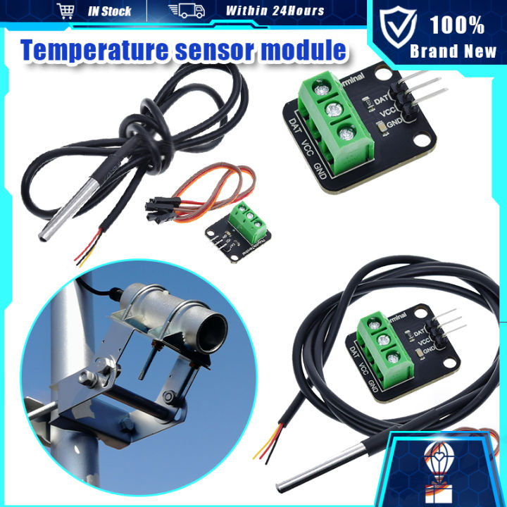 DS18B20 Temperature Sensor Module 100cm Digital Sensor Cable Probe ...