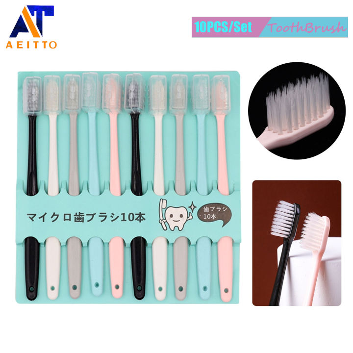 10PCS/Set Macaron Toothbrush Soft Bristles Family Toothbrush Set ...