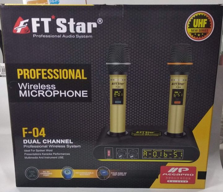 FT STAR PRO-4(F-04)DUAL CHANNEL WIRELESS MICROPHONE SYSTEM | Lazada PH
