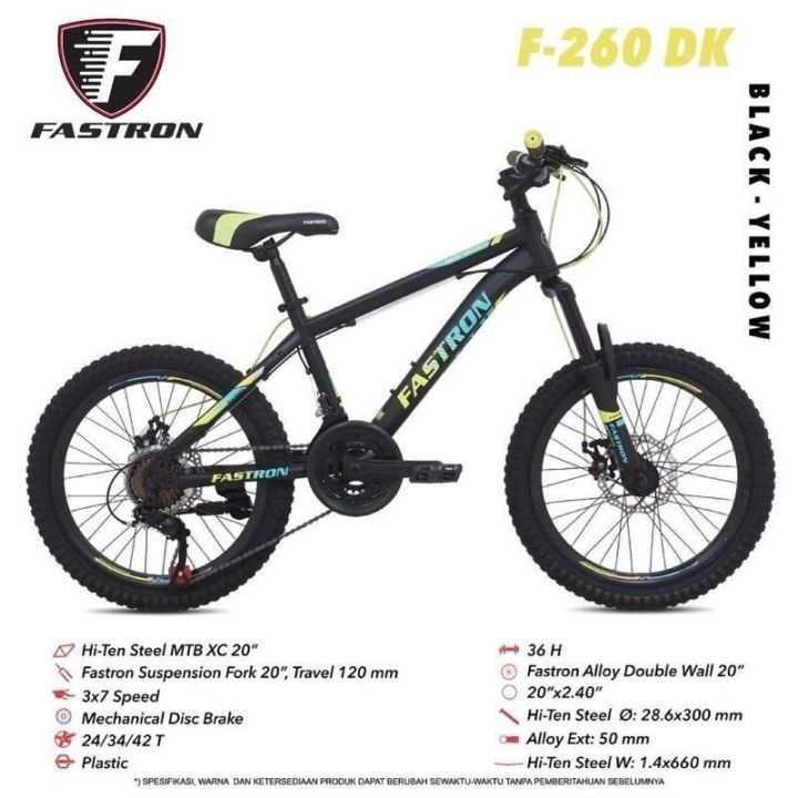 SEPEDA GUNUNG MTB 20 F-260 DK ( 20 INCH ) FASTRON | Lazada Indonesia