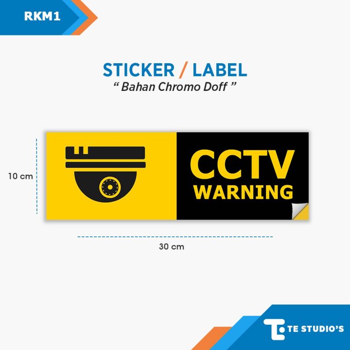 Stiker CCTV Sticker Rambu Tanda Sign Kamera Pengawas Label Awas ada ...
