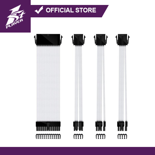 1STPLAYER STEAMPUNK WHT-001 PSU SLEEVED EXTENSION CABLE KIT (CRYSTAL ...