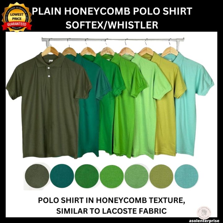 Unisex Plain Polo Shirt Softex Whistler Honeycomb DkGreen Emerald Green ...