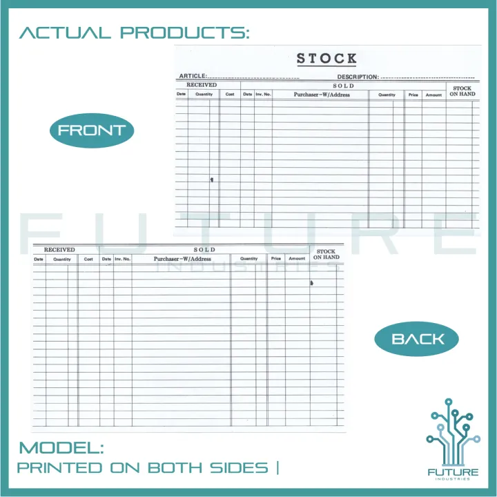Stock Card (100) Per Pack 5 Inches x 8 Inches Inventory Stock Card ...