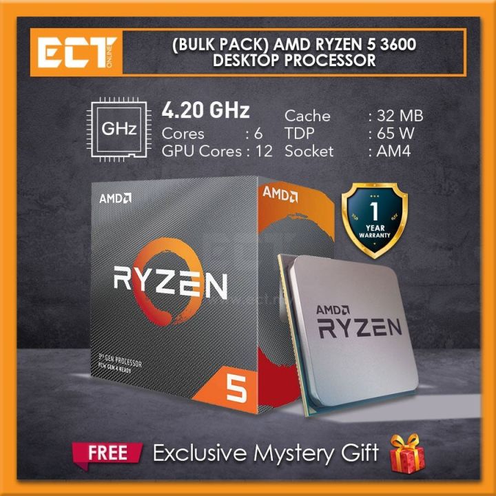(Bulk Pack) AMD Ryzen AMD Ryzen 5 3600 Desktop Processor | Lazada