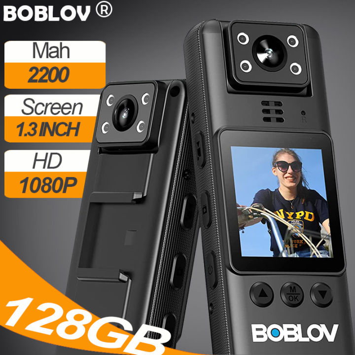 BOBLOV A23 Body Worn Mini Action Police Camera 180° Rotate Lens Night ...