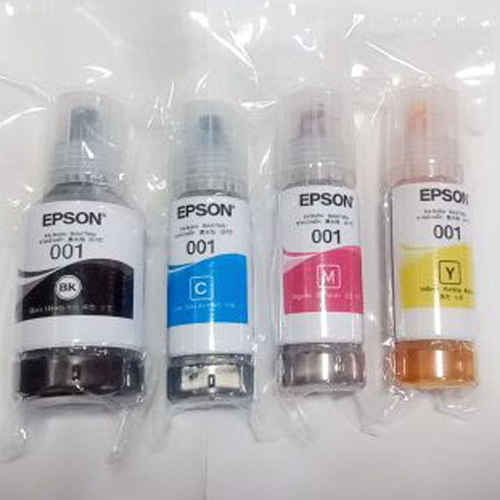 Epson Original Ink 001 1 Set (Black, Cyan, Magenta, Yellow) | Lazada PH