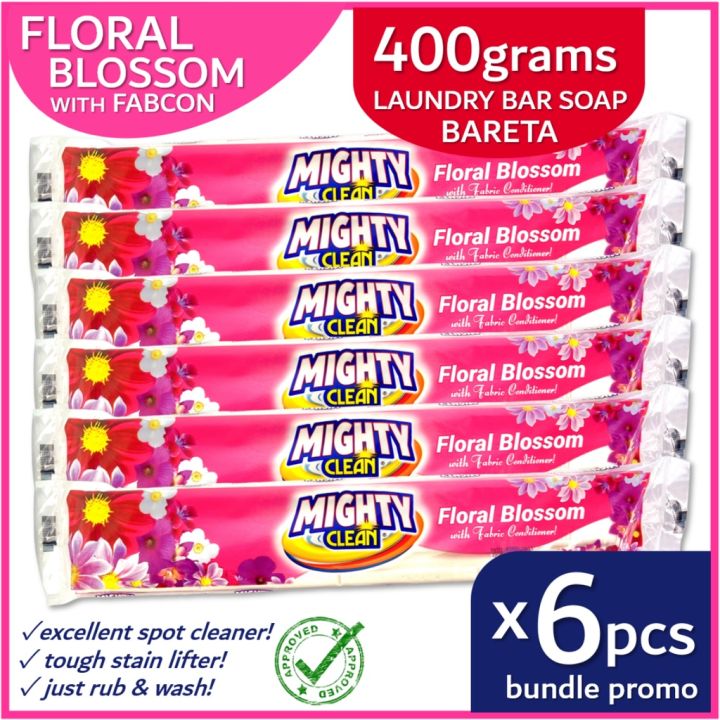 Mighty Clean Laundry Bar Soap Floral Blossom Spot Cleaner w/ FabCon ...
