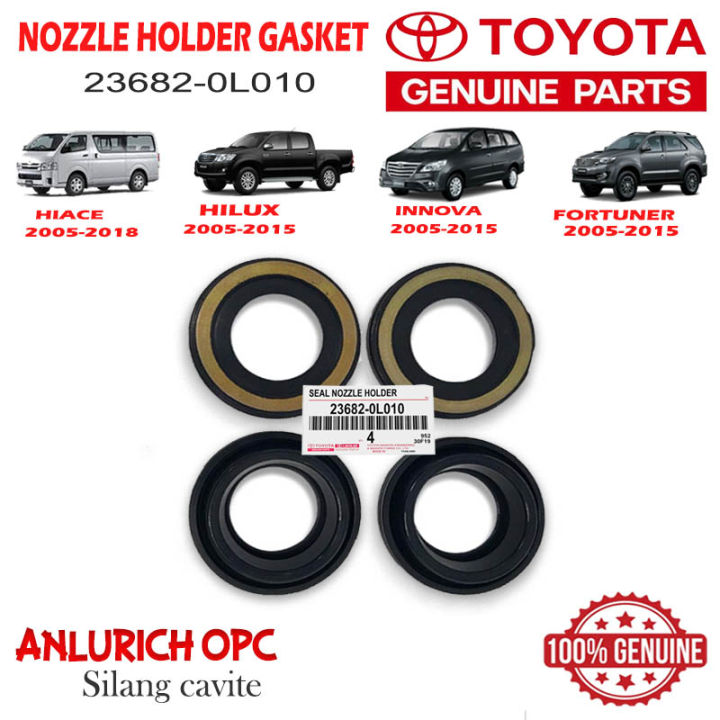NOZZLE HOLDER GASKET 4 PCS FORTUNER HIACE HILUX INNOVA D4D DIESEL 2005 ...