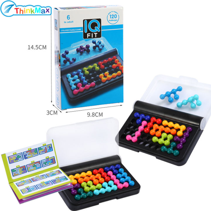 Portable Logic Mind Board Game With 120 Puzzle Challenges Children 3d ...