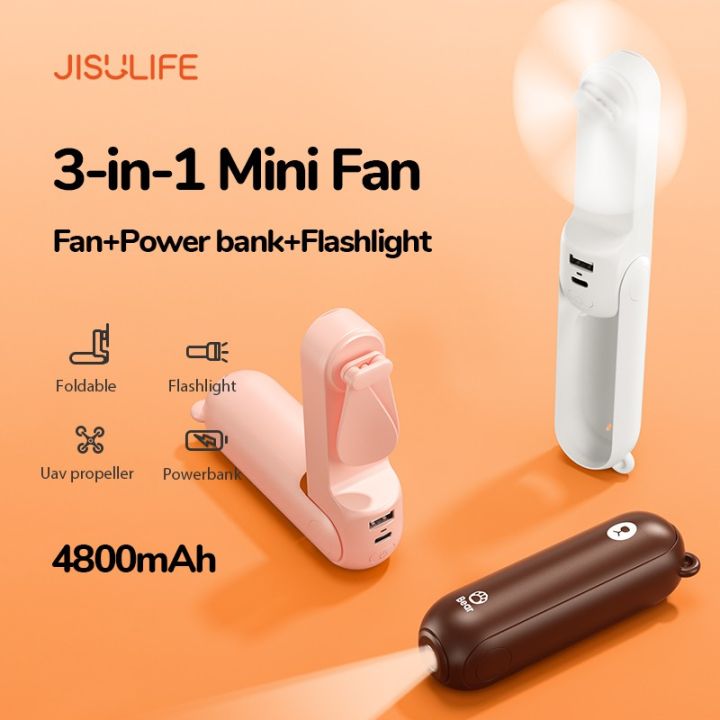 JISULIFE 3 in 1 Mini Fan Handheld Fan, Usb Pocket Fan Portable Fan with ...