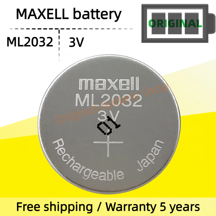 Maxell ML2032 Rechargeable Battery 3V Industrial Controller Motherboard Remote Control Replaces ...