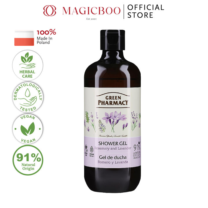 Magicboo Green Pharmacy Shower Gel Rosemary And Lavender (Vegan) 500ml ...