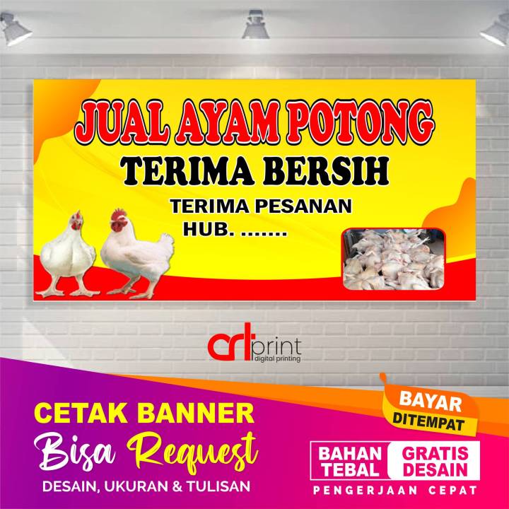 Cetak Spanduk Banner Jual Ayam Potong - Bisa Request Custom | Lazada ...