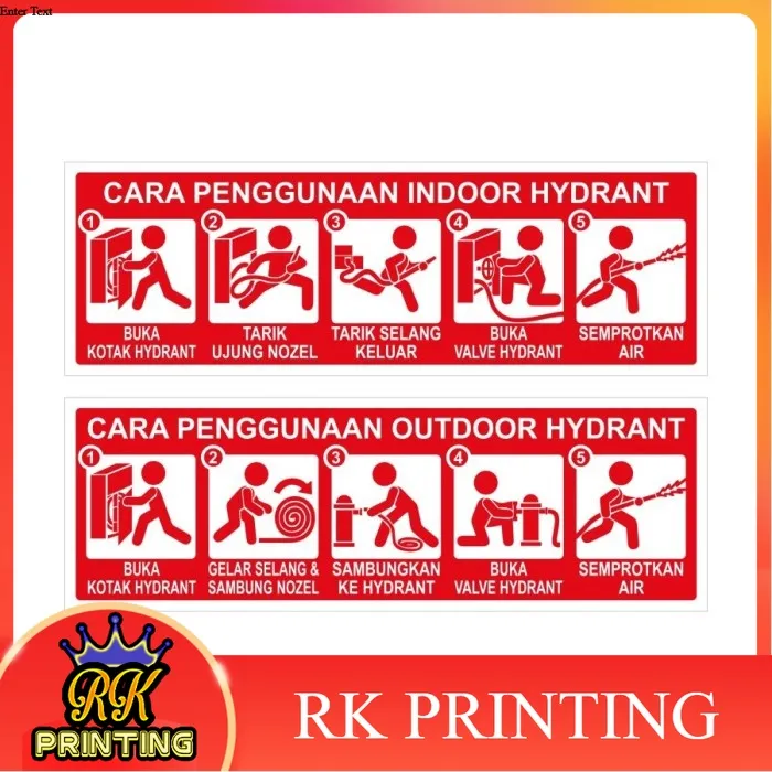STIKER VINYL CARA PENGGUNAAN HYDRANT Indoor/Outdoor 30 x 10 CM sign ...