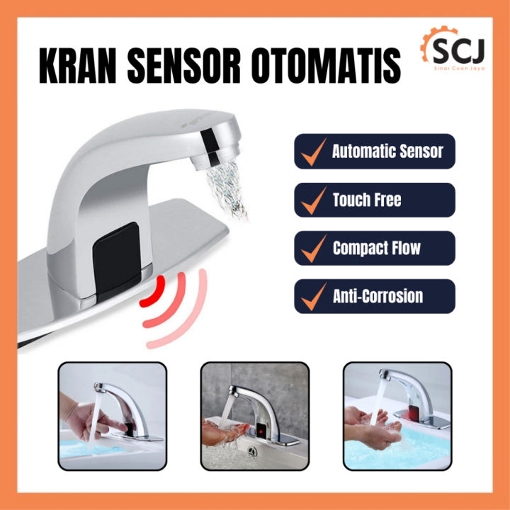 SCJ - Keran Air Sensor Otomatis Stainless / Touchless Sink Faucet ...