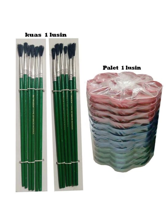 Paket Alat lukis kuas palet cat styrofoam lukis dan jagrak nya | Lazada ...