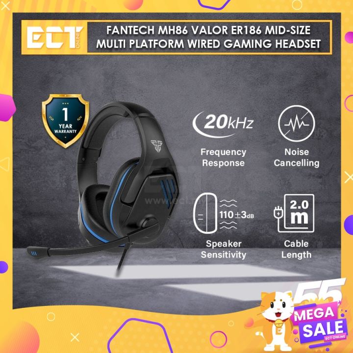 Fantech MH86 Valor ER186 Mid-Size Multi Platform Wired Gaming Headset ...