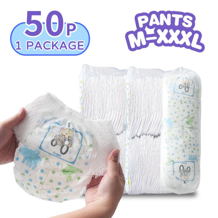 Baby Diaper Pants 50 Pcs M | L | XL | XXL | XXXL Ultra thin and dry Breathable Diapers | Lazada PH