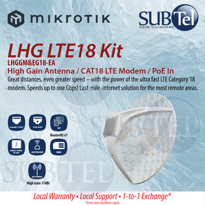 Mikrotik LHG LTE18 Kit (C53UiG+5HPaxD2HPaxD) High Gain Antenna CAT18 ...