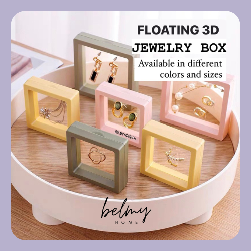 Jewelry Floating Frame Box 3D Suspended Display Storage DIY PE Film ...