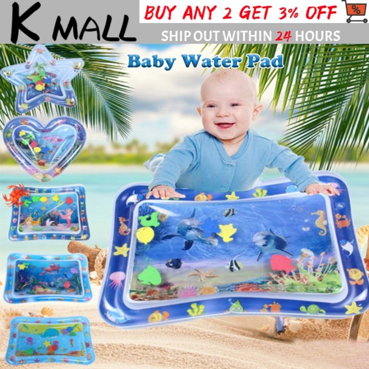 【PH Local】Baby Kids Water Play Mat Inflatable PVC Infant Tummy Time ...