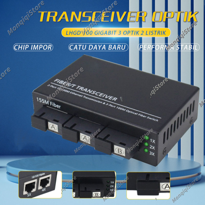Ethernet Switch 3F2E Fiber Optic Media Converter Single Mode 2 Rj45 And ...
