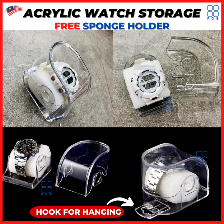 Acrylic Watch Display Box Full Clear Storage Box Jam Tangan Kotak ...
