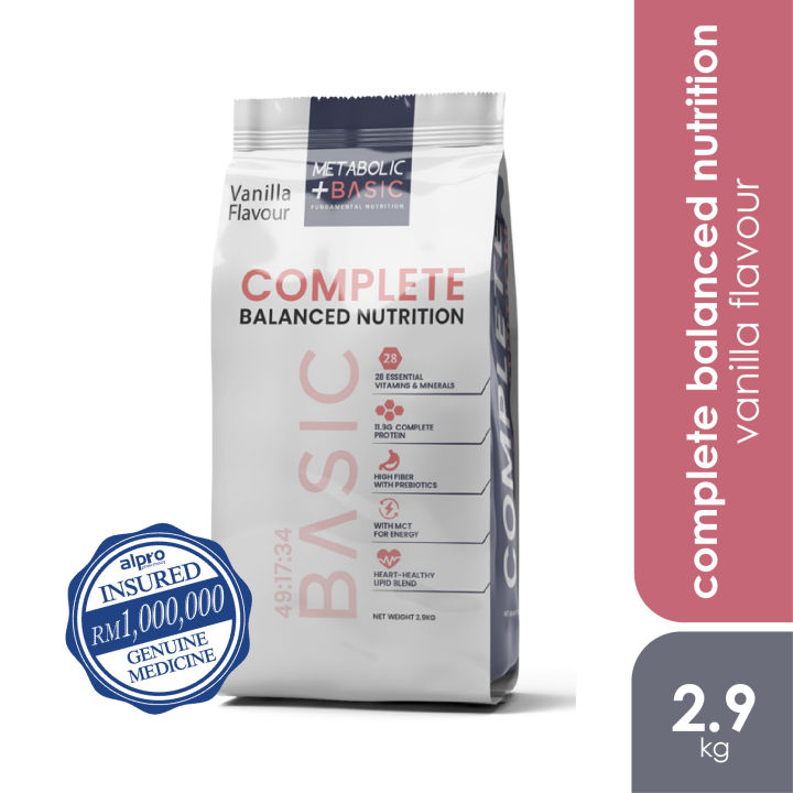 Metabolic+ Basic Complete and Balanced Health Drink- Vanilla Flavour (2 ...