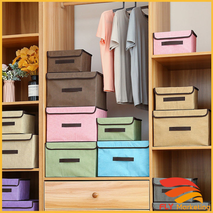 Portable Non-woven Storage Box Storage Box Foldable Linen Cloth Storage ...