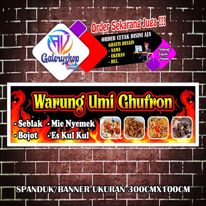 Mmt Spanduk Banner Warung Seblak Seuhah Dll 300x100 Cm Lazada