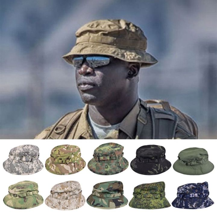 SHOVEL Hunting Wide Brim Visor Camo Sun Men Cap Tactics Bucket Hat ...