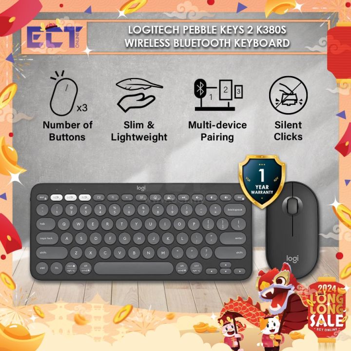Logitech Pebble Mouse 2 M350s + Pebble Keys 2 K380s Combo 10m Bolt ...