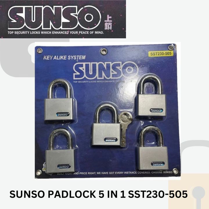 SUNSO 5 IN 1 KEY ALIKE SYSTEM PADLOCK SST230-505 | Lazada
