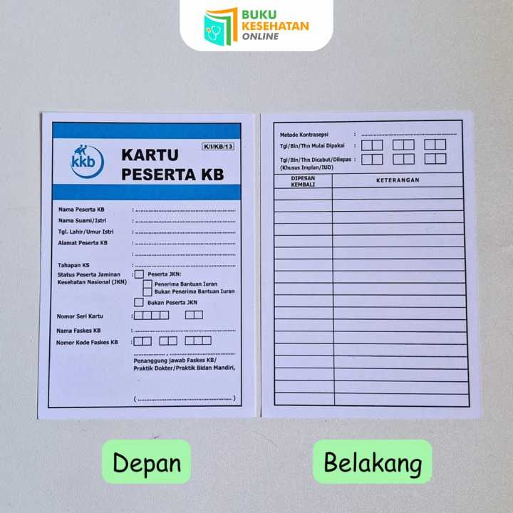KARTU KB | Kartu Peserta Keluarga Berencana | Harga 50 Kartu | Lazada ...