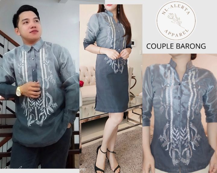 MODERN COUPLE BARONG PURE EMBROIDERED BARONG FOR MEN AND WOMEN | Lazada PH
