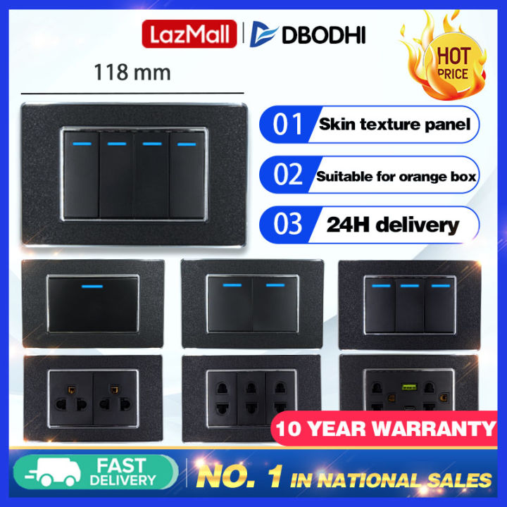DBODHI Wall Switch Light Household Wall Outlet Switch Socket Advanced ...