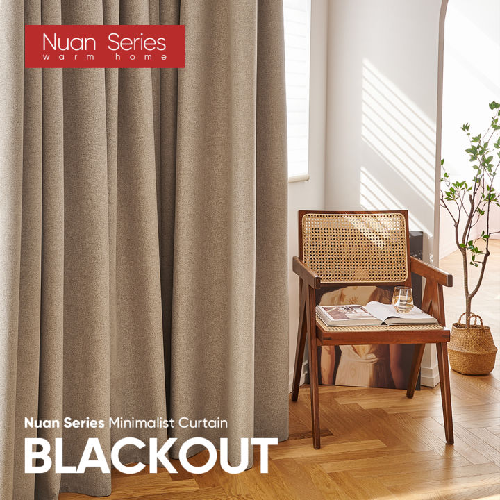 1PC 100% Blackout Curtain Thermal Insulation Thicken Solid Color ...
