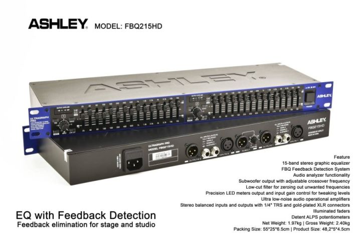 Equalizer ASHLEY FBQ215HD With Anti feedback Detection Original ...